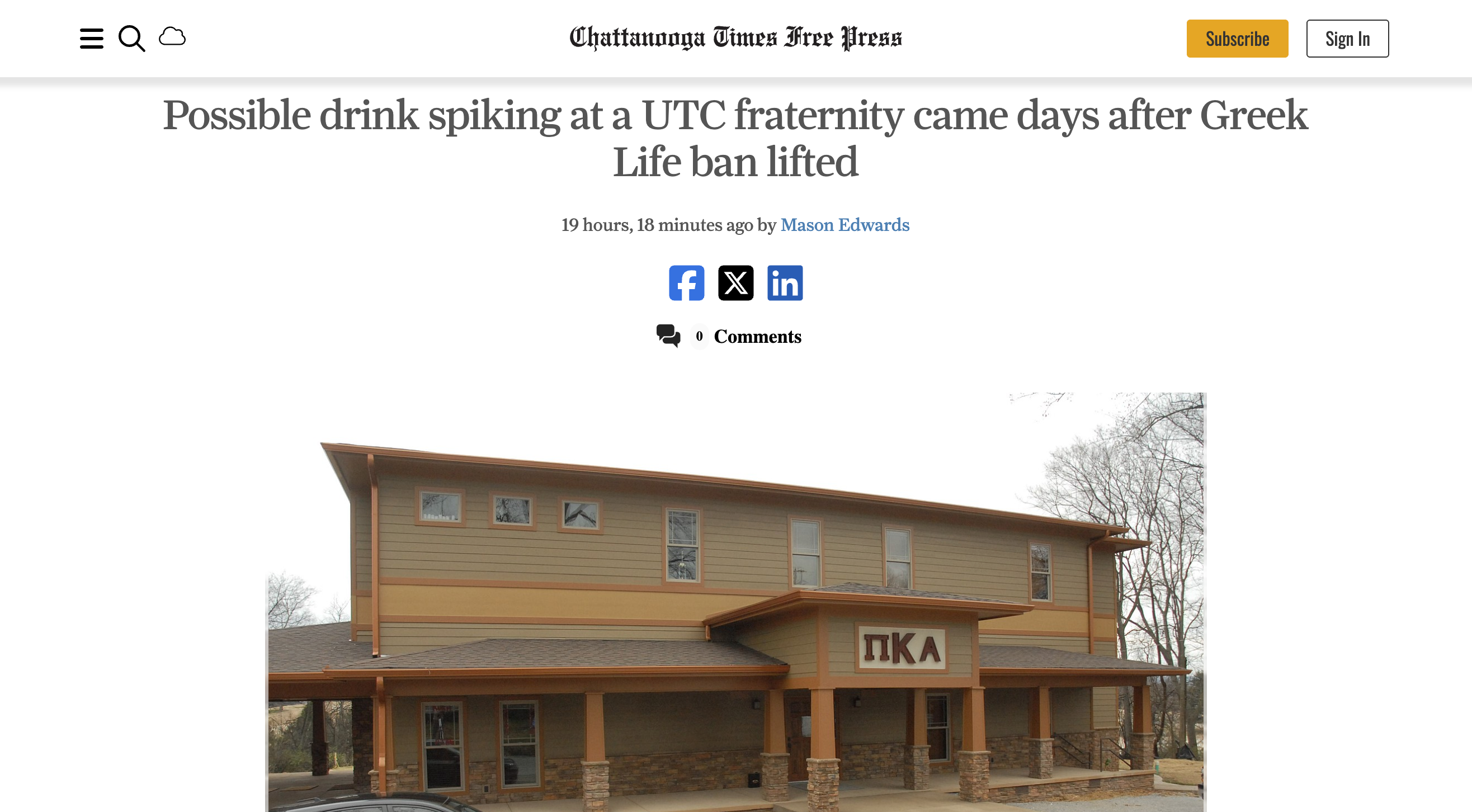 Chattanooga Times Free Press Possible drink spiking at a UTC fraternit ...